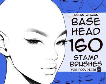 219 Base Head Stamp Brushes for Procreate, Procreate Woman Base Head ...
