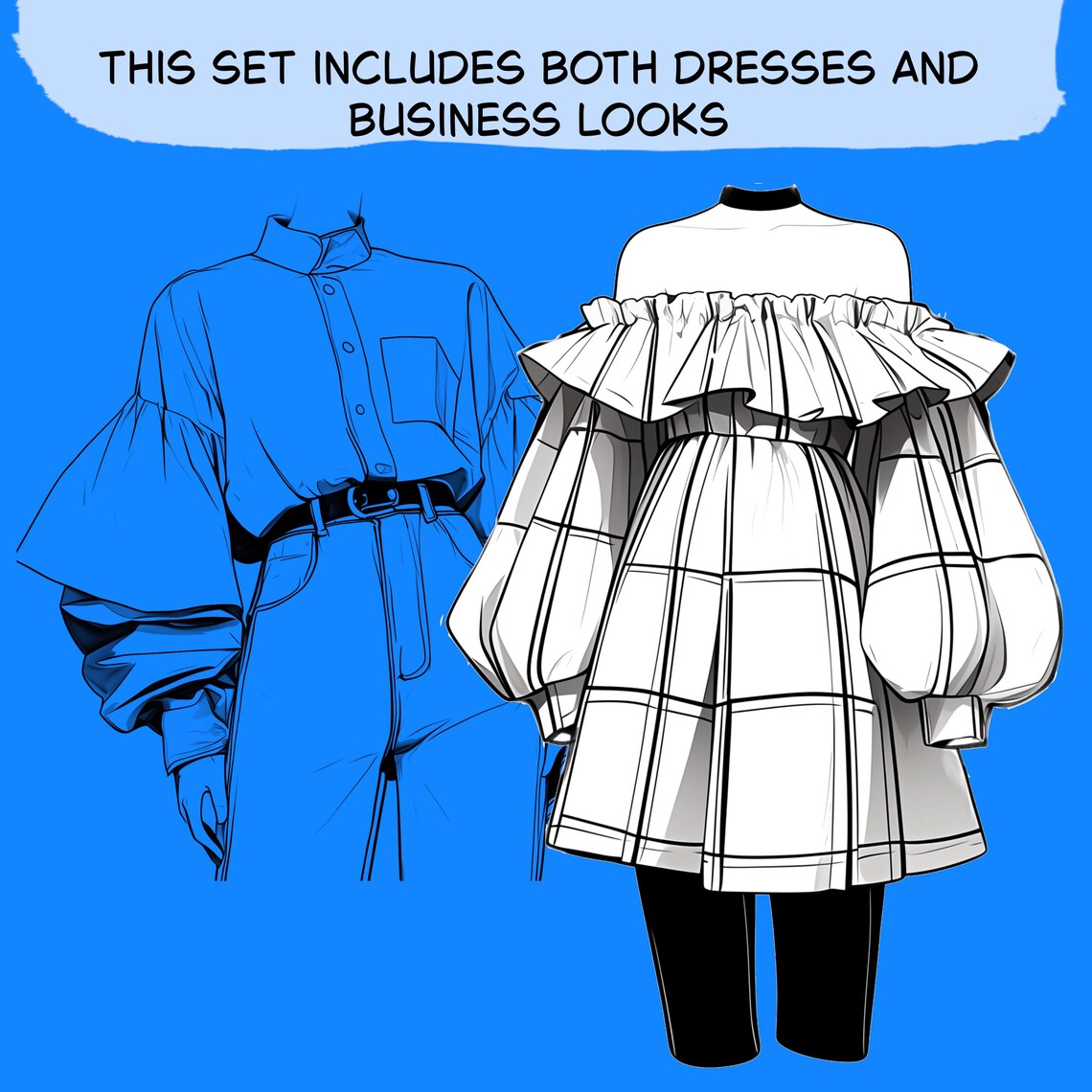 Procreate Clothing Stamp Brushes: 160+ Fashion App Designs (.brushset ...