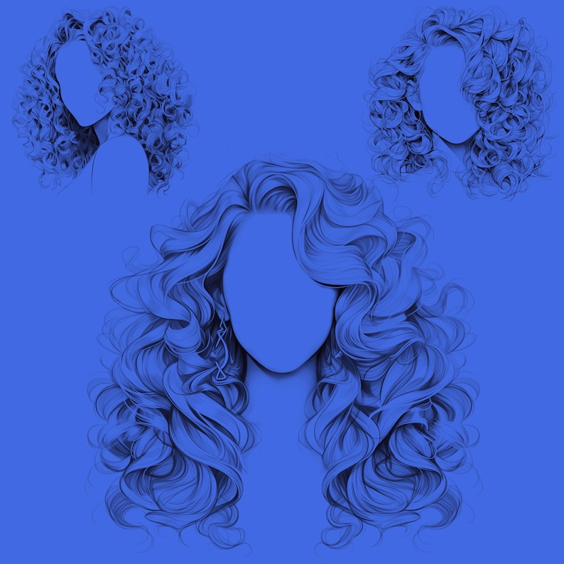 220 Hairstyle Stamp Brushes for Photoshop, Procreate, Clip Studio Paint ...
