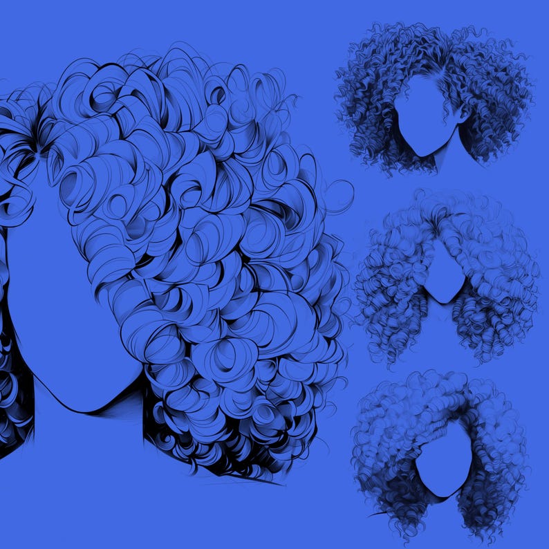 220 Hairstyle Stamp Brushes for Photoshop, Procreate, Clip Studio Paint ...