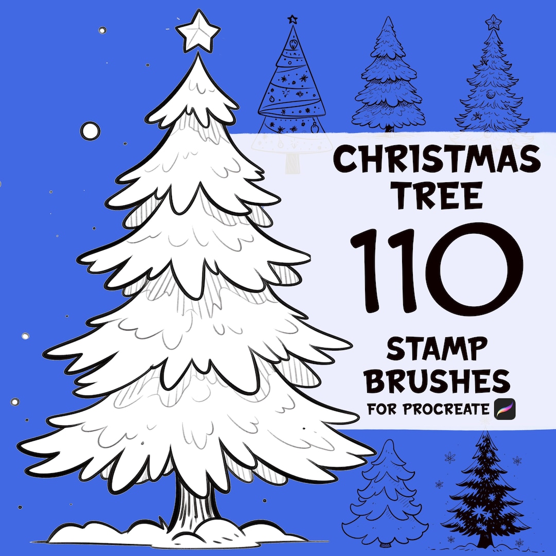 110 Christmas Tree Stamp Brushes for Procreate (digital File) - Etsy