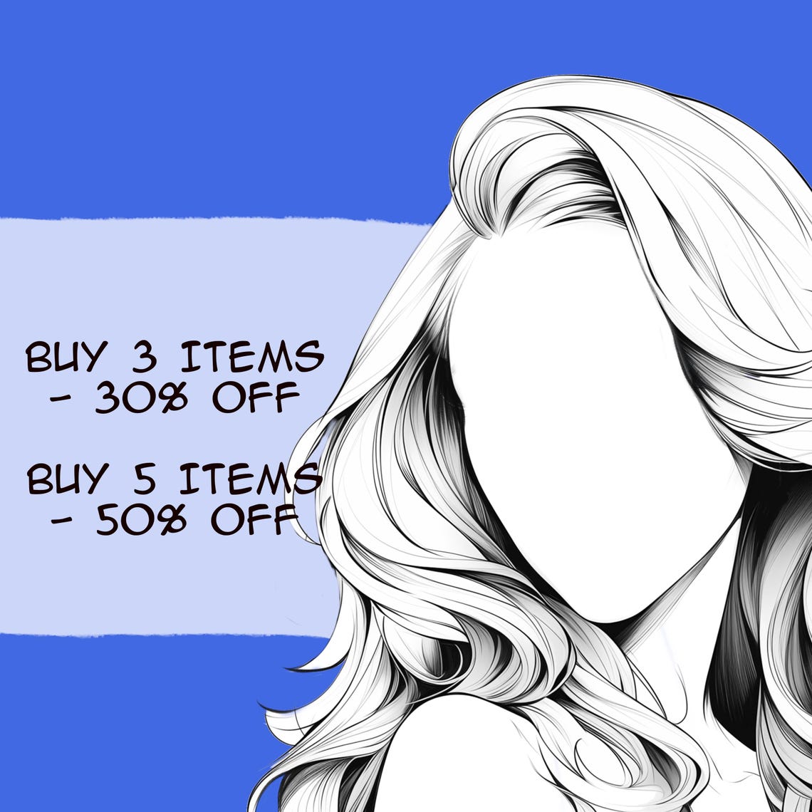 220 Hairstyle Stamp Brushes for Photoshop, Procreate, Clip Studio Paint ...