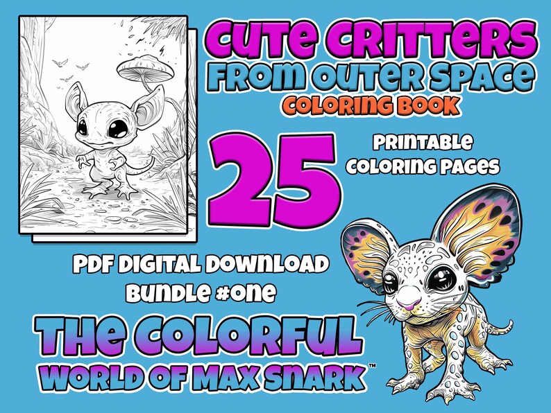 Cute Critters From Outer Space Coloring Book by Max Snark Bundle One ...