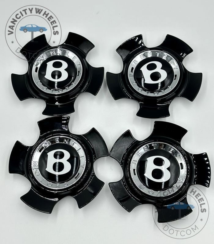 Bentley Wheel Center Caps Black Luxury Black/black Finish set of 4 ...