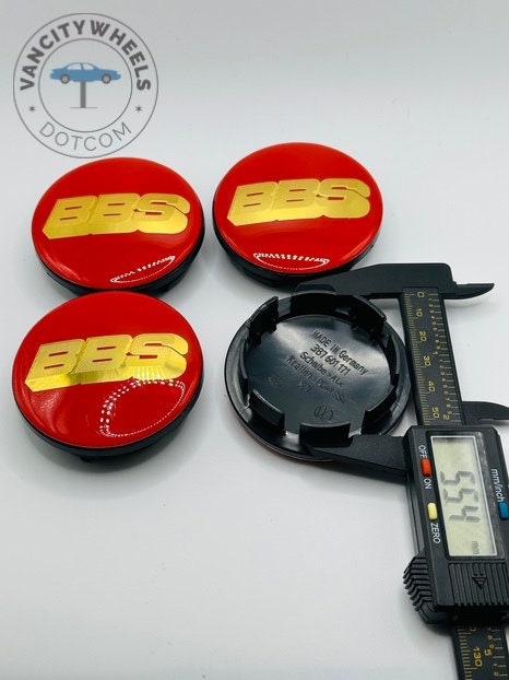 Set of 4 Red/gold BBS Alloy Wheel Center Caps 65mm, Red/gold Center Hub ...