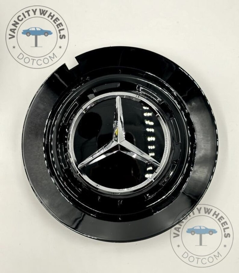 Mercedes Benz Wheel Cap BC383 147mm Gloss Black, Mercedes Benz Gloss ...