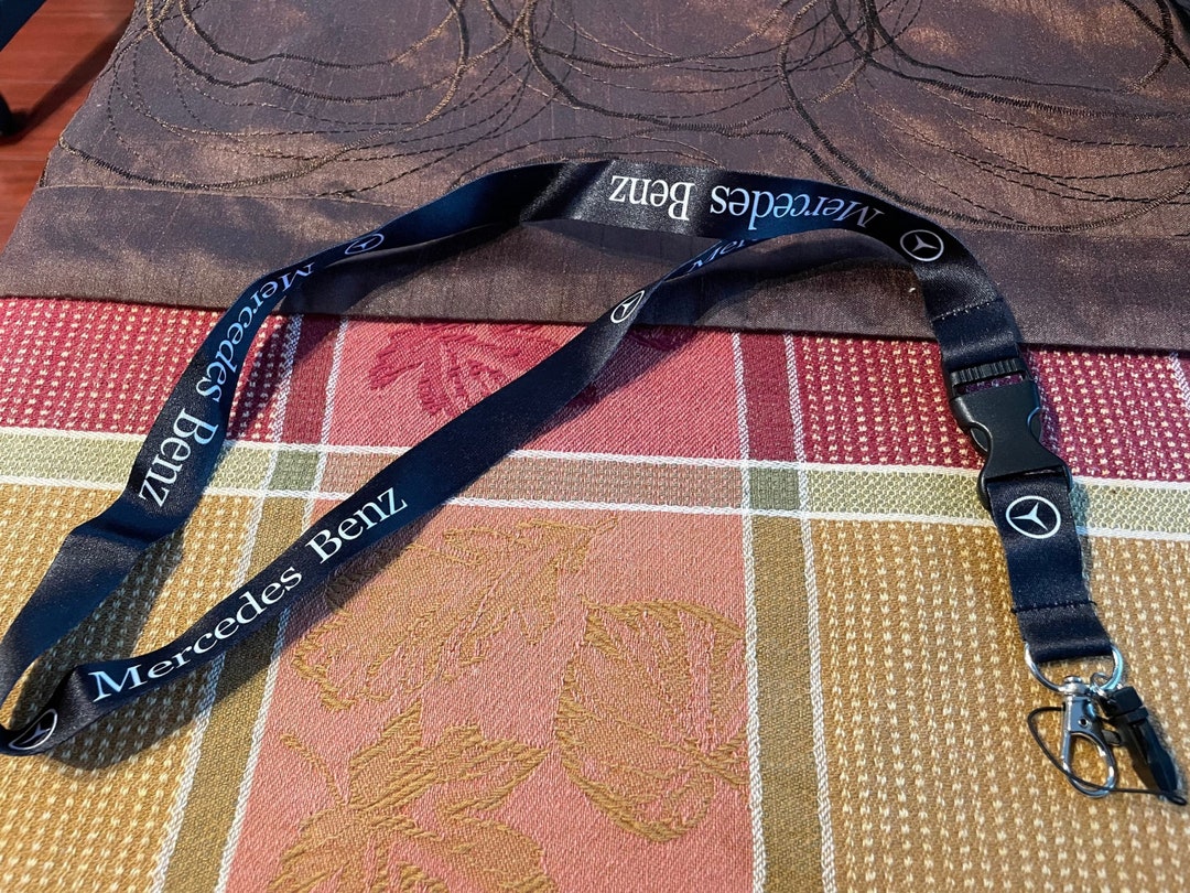 Mercedes Benz Logo Emblem Nameplate Black Lanyard for Keys ID Card ...