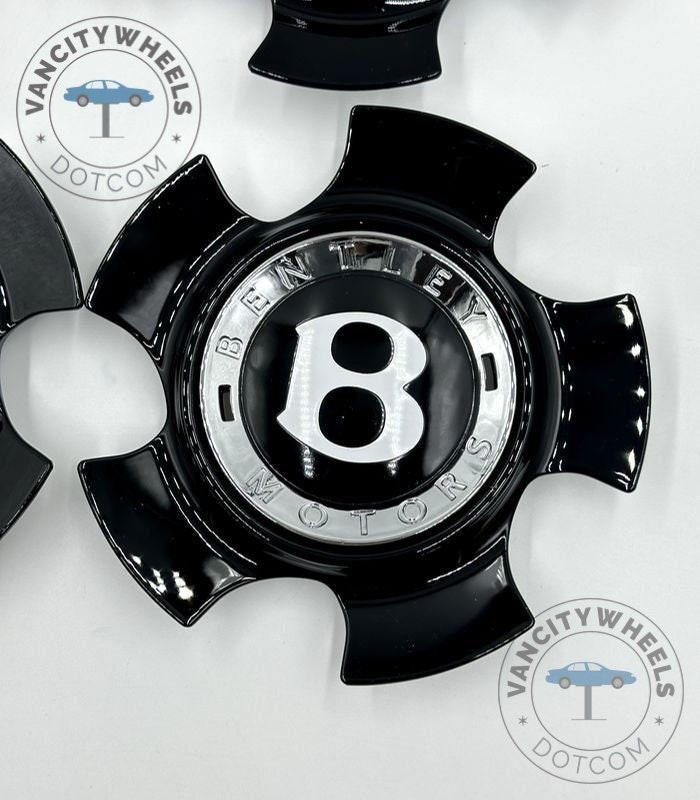 Bentley Wheel Center Caps Black Luxury Black/black Finish set of 4 ...