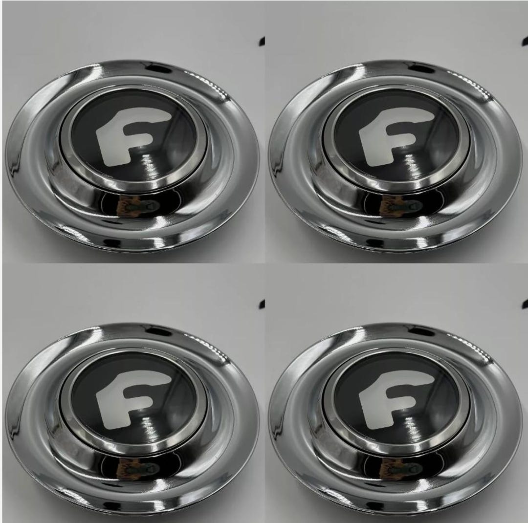 Set of 4 Forgiato XL Big Floating Caps Gloss Black Red F 20/22/24/26/28 ...