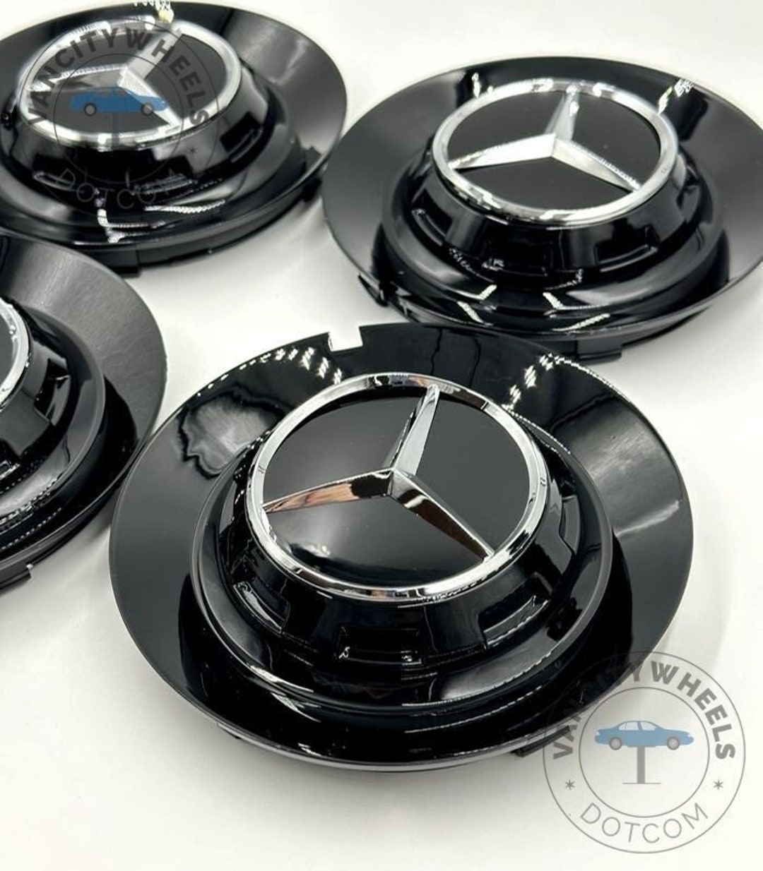Mercedes Benz Wheel Cap BC383 147mm Gloss Black, Mercedes Benz Gloss ...