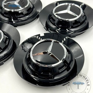 Mercedes Benz Wheel Cap BC383 147mm Gloss Black, Mercedes Benz Gloss ...