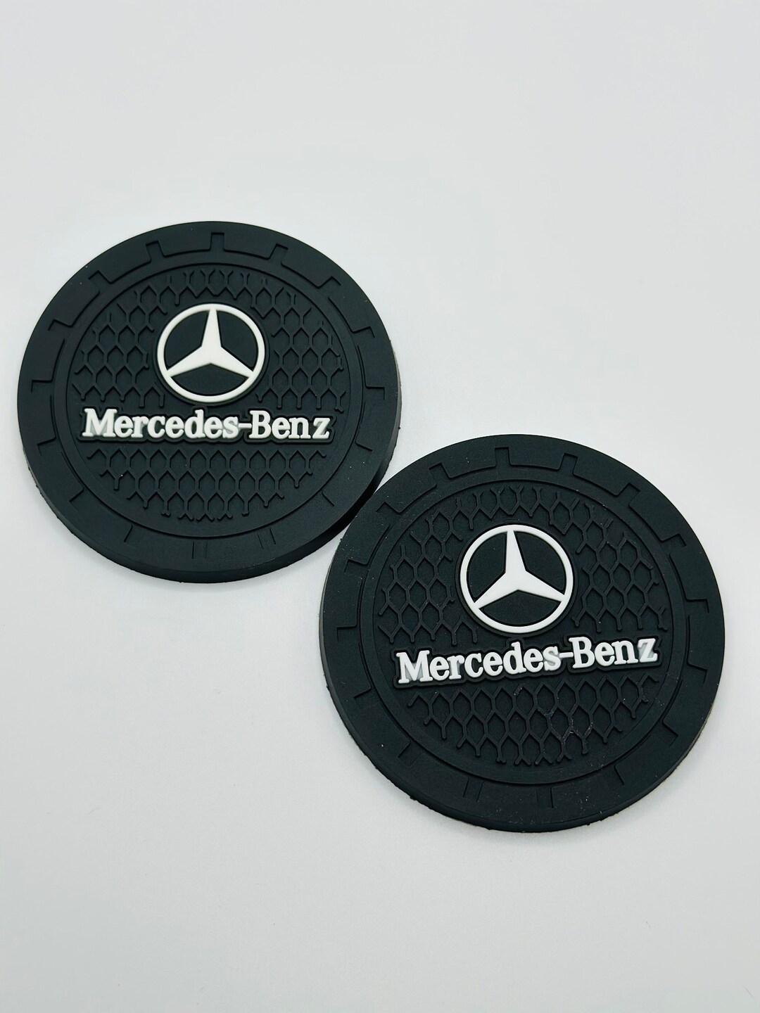 2PCS Car Logo Cup Holder Coaster for MERCEDES BENZ Accessories,2.6 Inch ...