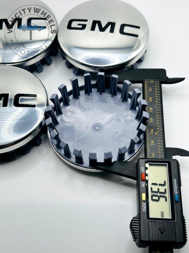 Set of 4 Chrome/black Gmc Alloy Wheel Center Caps 83mm, Chrome/black ...