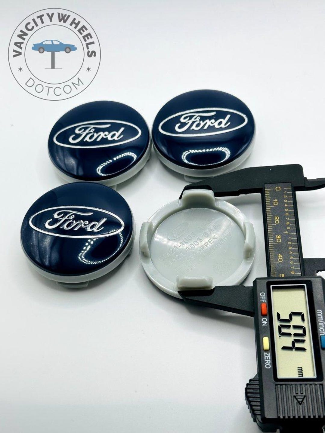 Set of 4 Dark Blue Ford Alloy Wheel Center Caps 54mm, Dark Blue Center ...