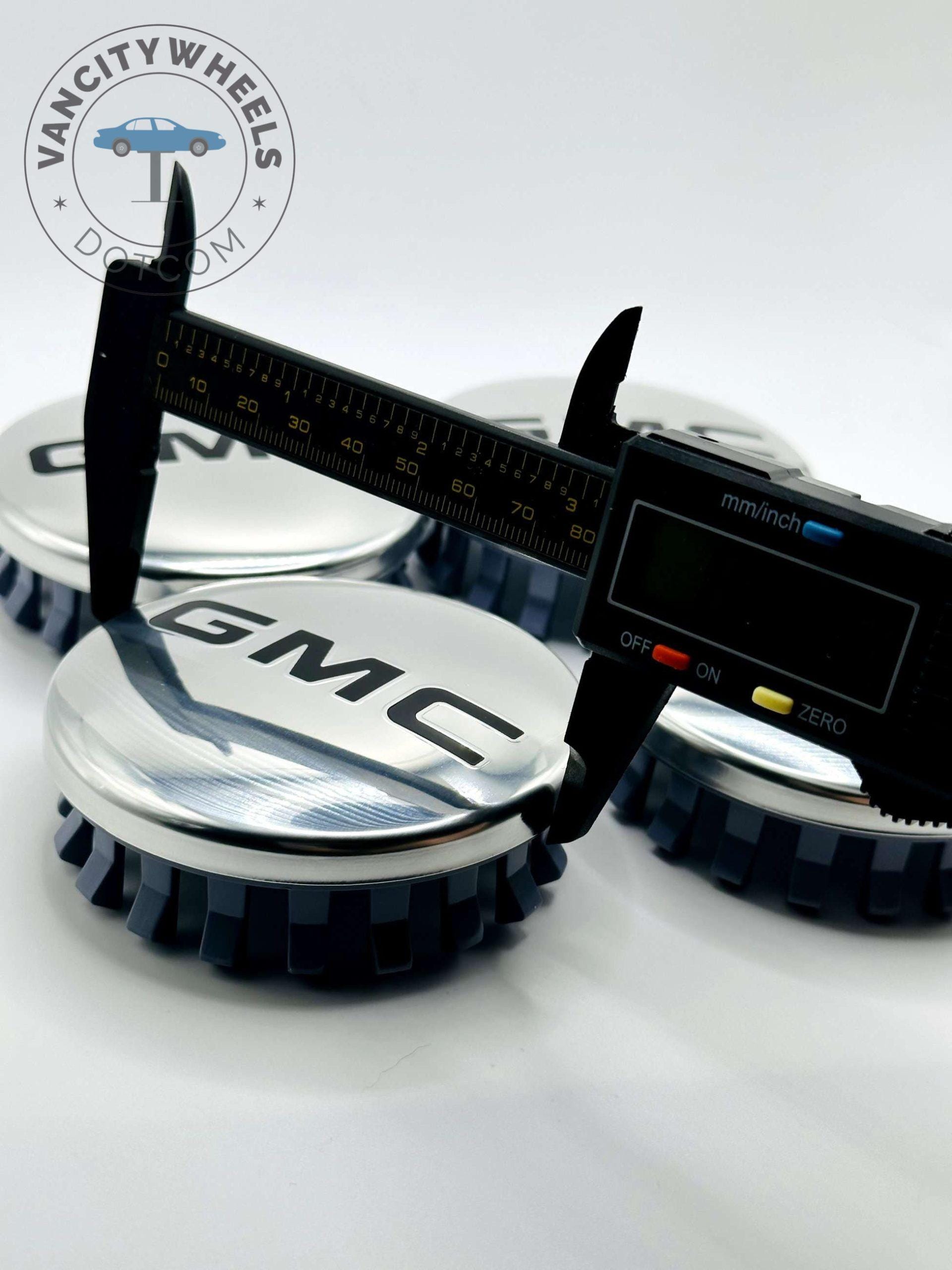 Set of 4 Chrome/black Gmc Alloy Wheel Center Caps 83mm, Chrome/black ...