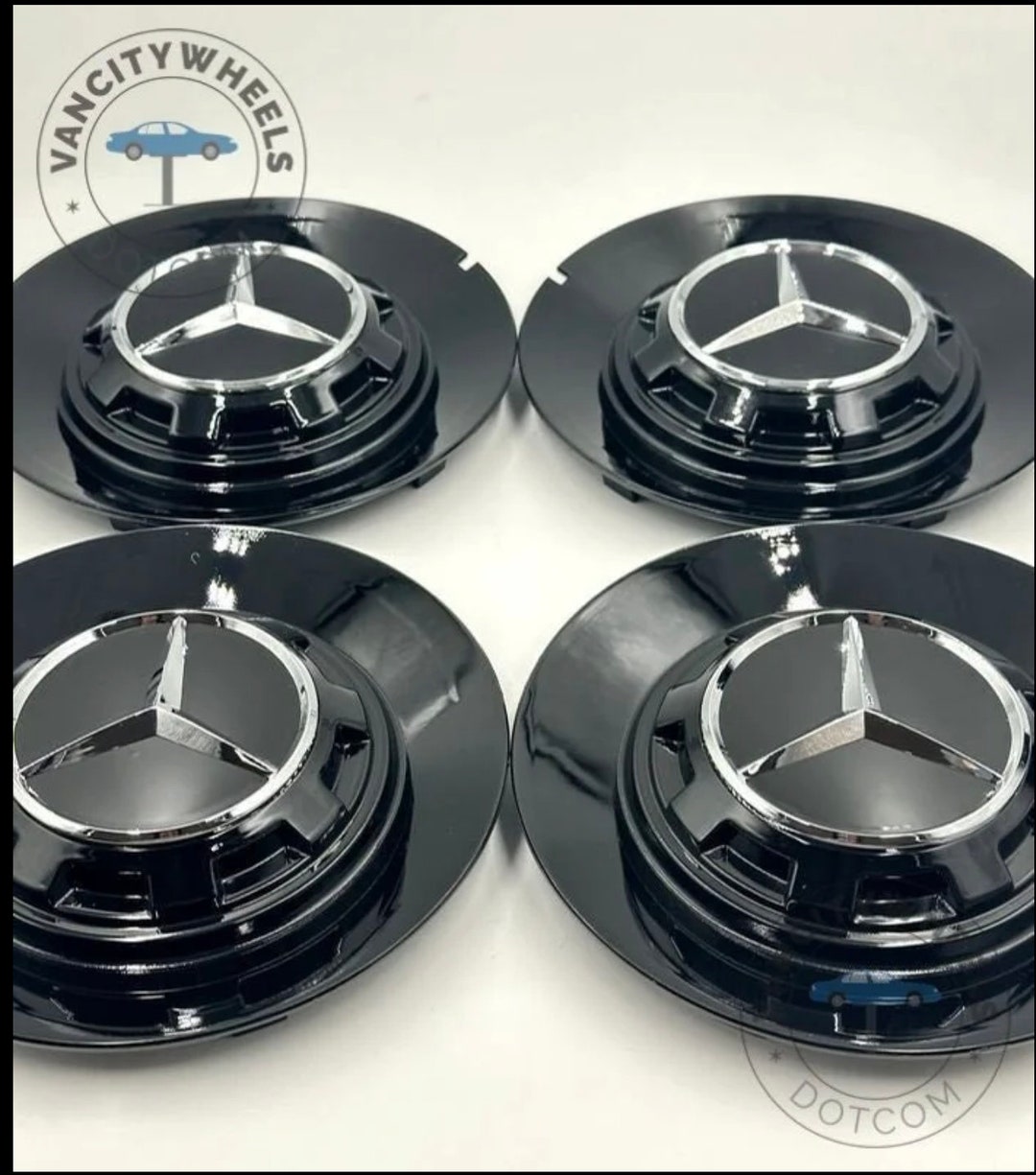 4pcs Set Mercedes Benz 164mm Gloss Black Silver Chrome Matte Black ...