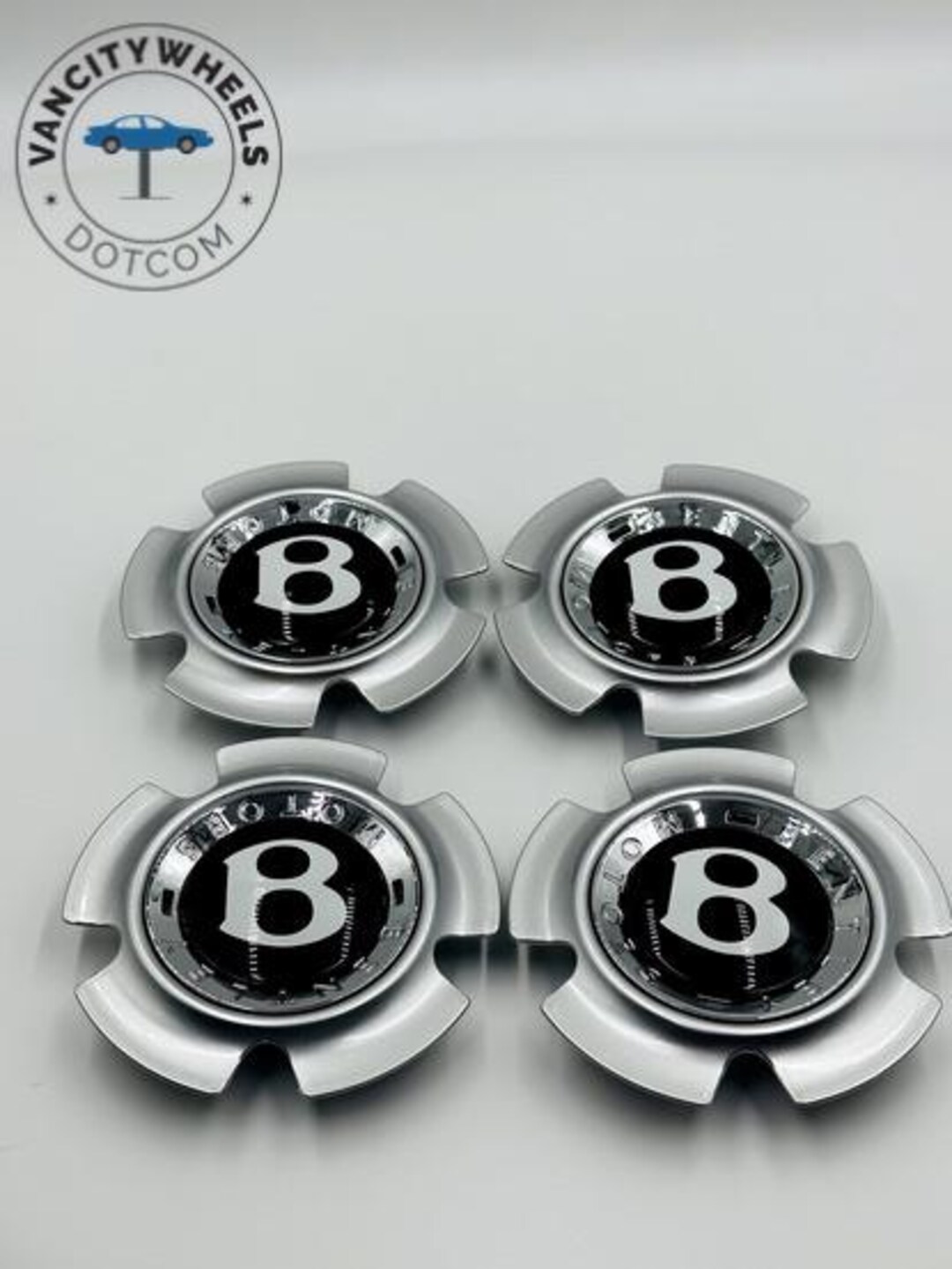 Bentley Wheel Center Caps Luxury Silver and Chrome Finish set of 4 in ...