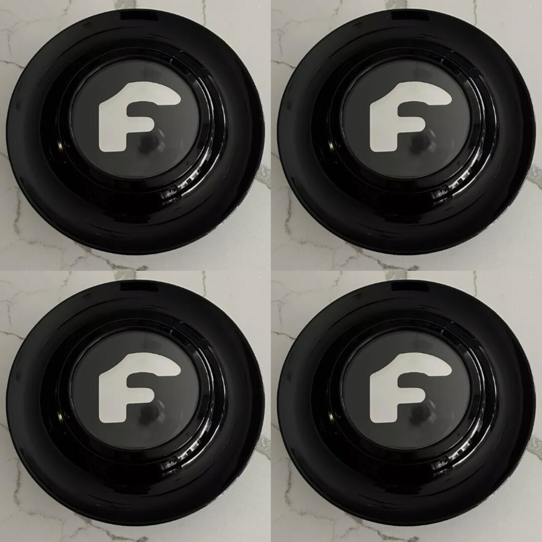 Set of 4 Forgiato XL Big Floating Caps Gloss Black All Black With ...