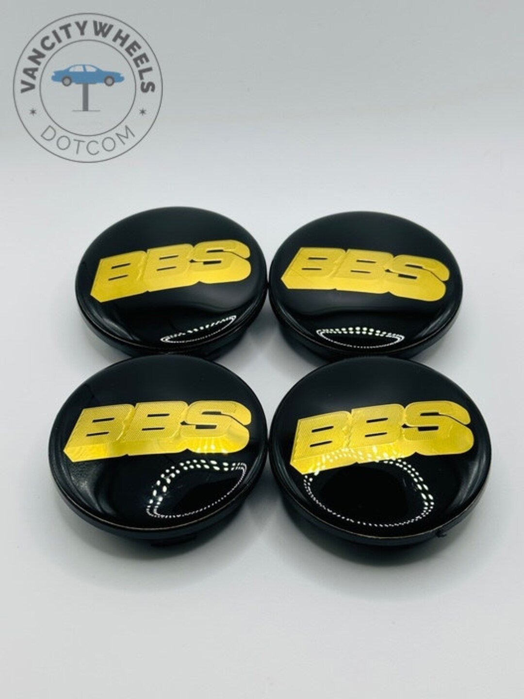 Set of 4 Black/gold BBS Alloy Wheel Center Caps 65mm, Black/gold Center ...