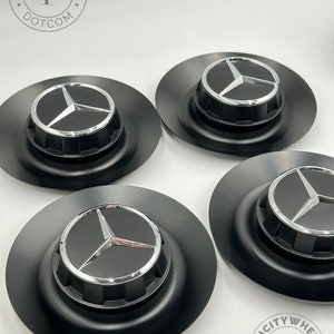 Mercedes Benz Wheel Hubcaps 163mm Black Mercedes Benz, Fits Mercedes ...