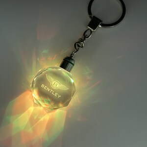 Bentley Logo LED Crystal Light Keychain Cute Gift for Car Lovers - Etsy