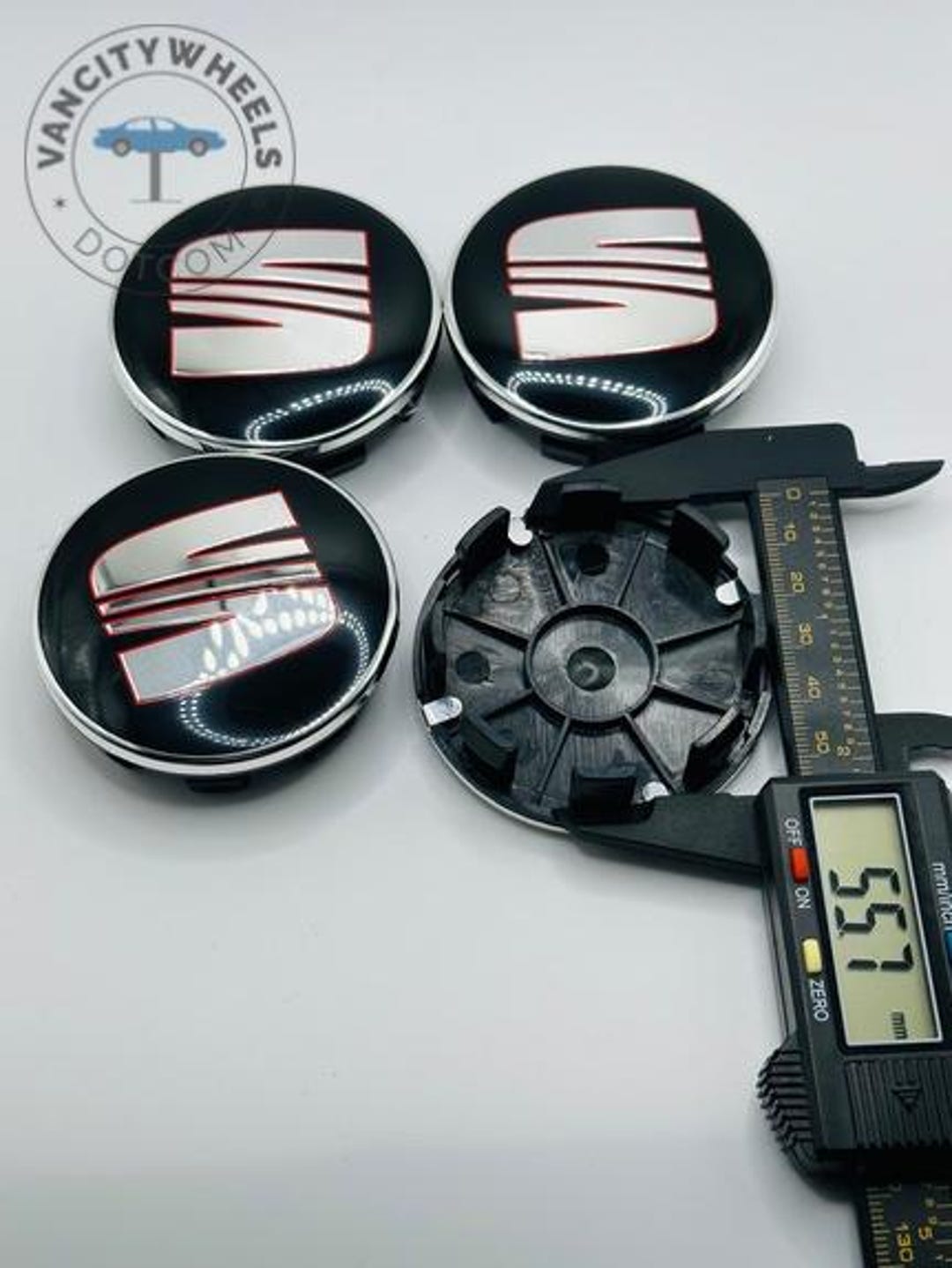 Set of 4 Seat Black/silver Alloy Wheel Center Caps 63mm, Center Hub ...