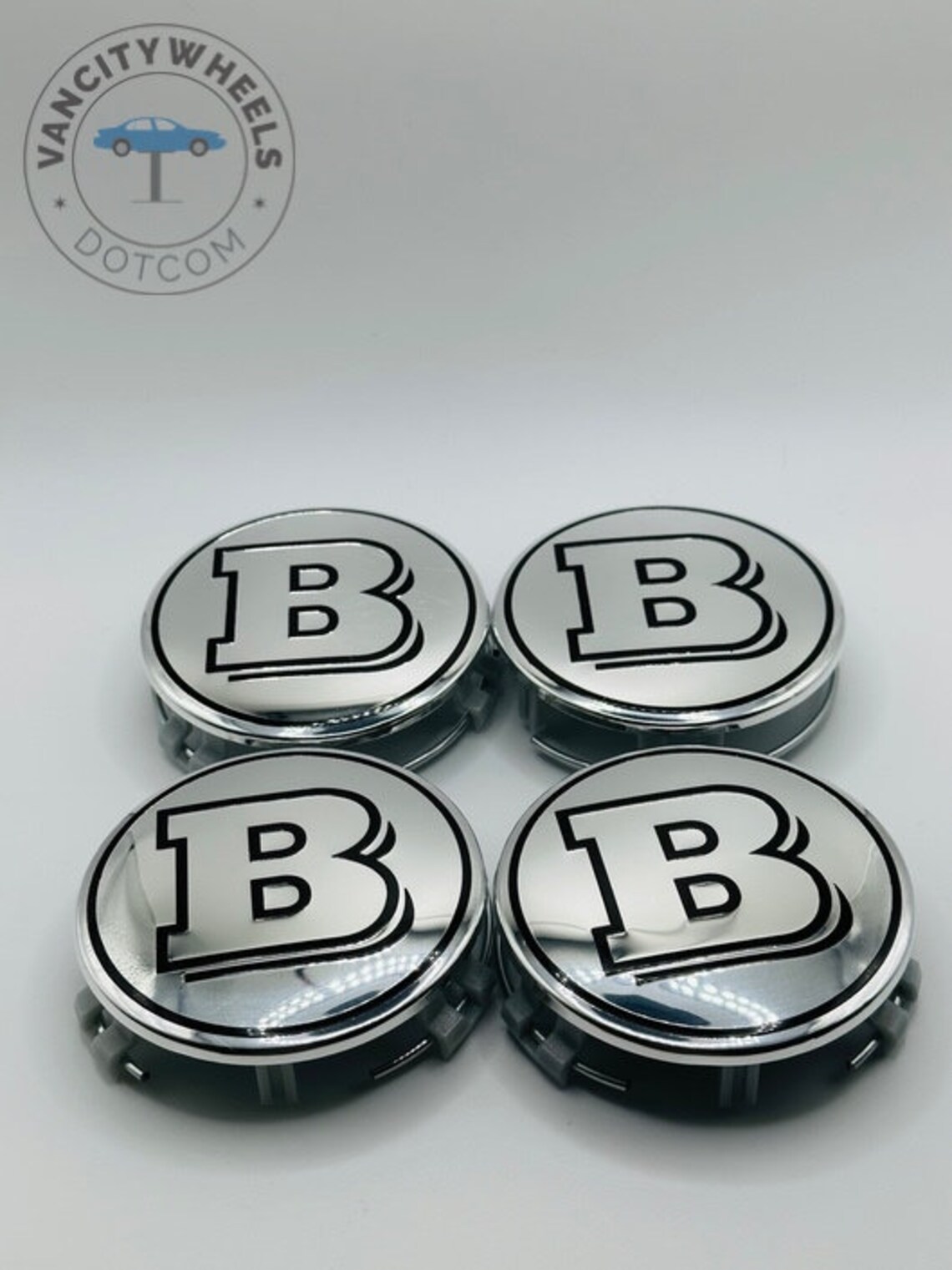 Set of 4 Chrome Brabus Alloy Wheel Center Caps 75mm, Chrome Center Hub ...