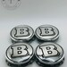 Set of 4 Chrome Brabus Alloy Wheel Center Caps 75mm, Chrome Center Hub ...