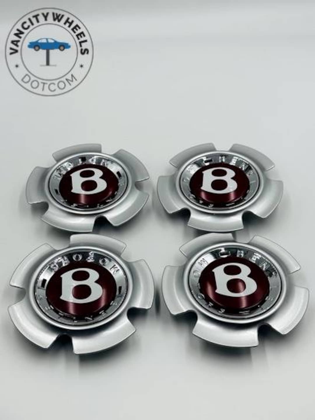 Bentley Wheel Center Caps Luxury Silver and Chrome Finish set of 4 in ...