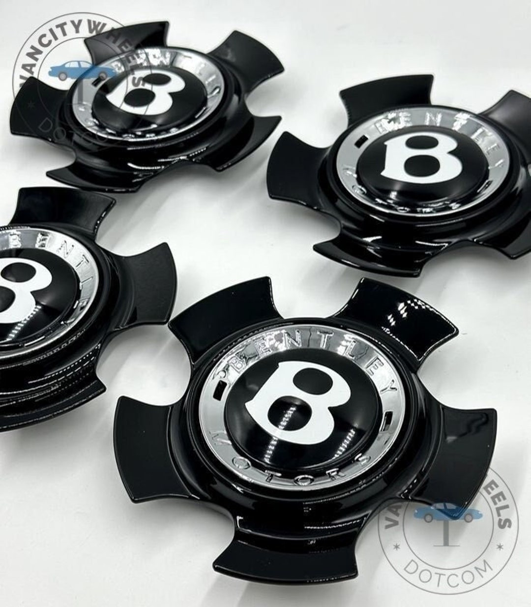 Bentley Wheel Center Caps Black Luxury Black/black Finish set of 4 ...