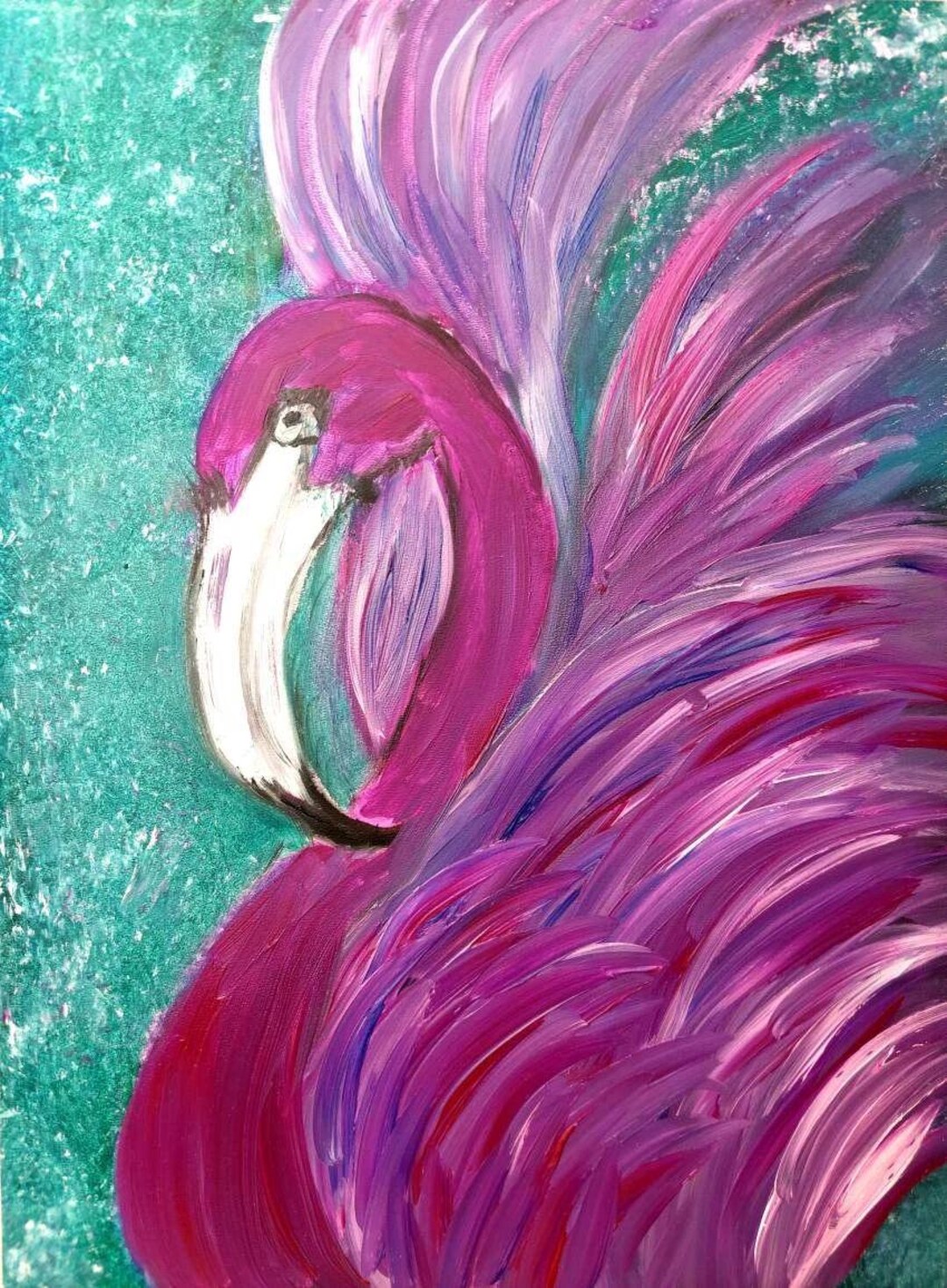 Flamingoo Oil Pictorial Art Amazing Oil Picture Pink Flamingo Classic ...