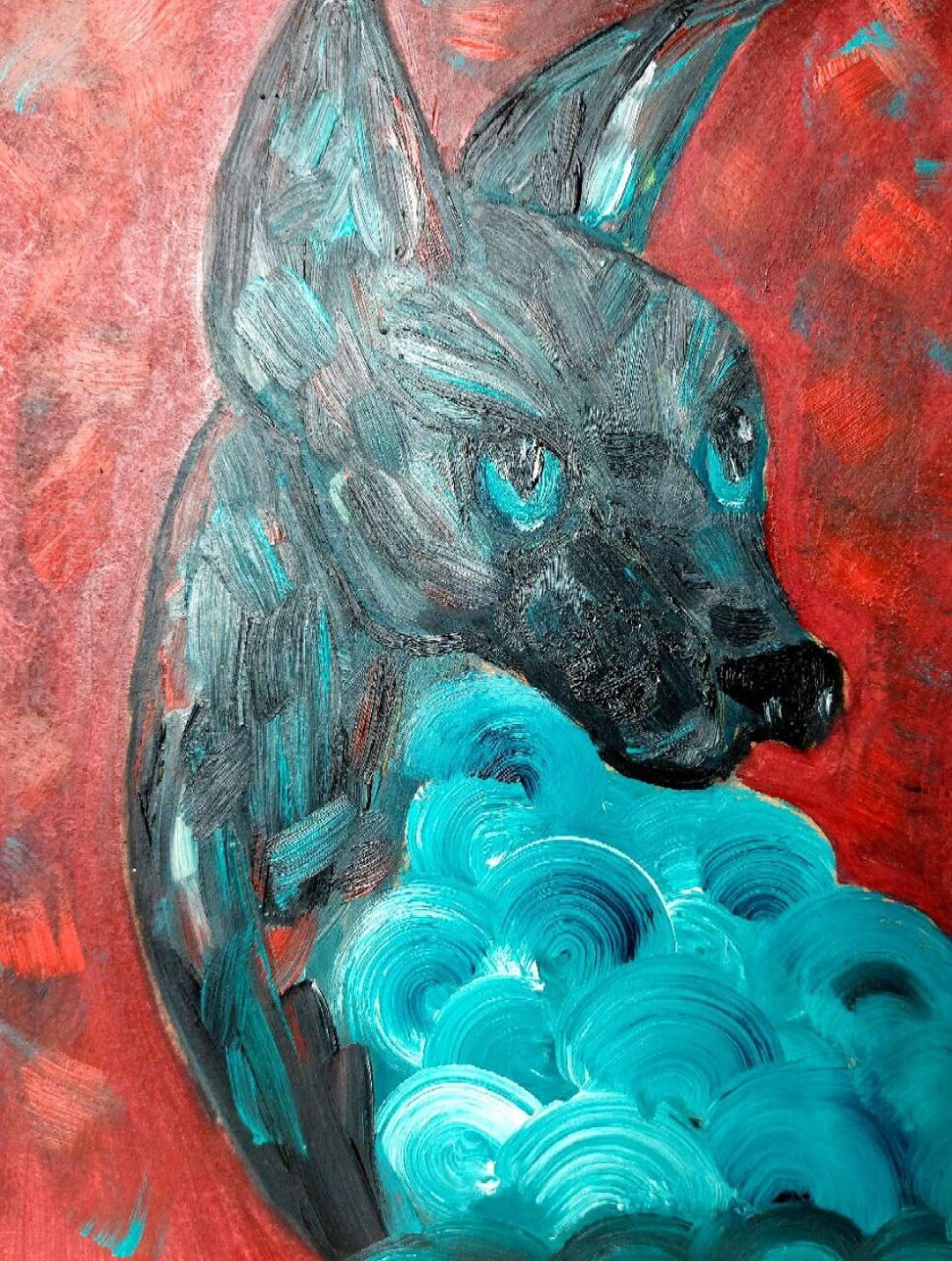 Pop-art Oil Picture Oil Pictorial Art Impasto Style Painting "sphinx ...