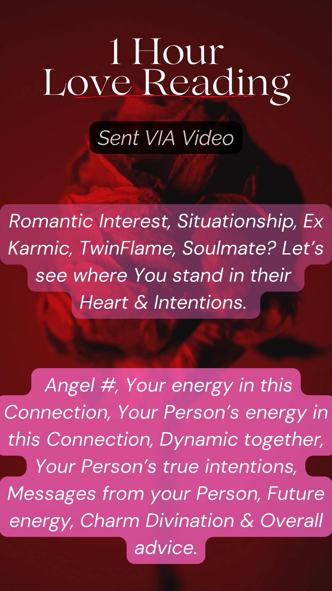 1 Hour Love Reading,via Private Video Link, Charm Divination Section ...