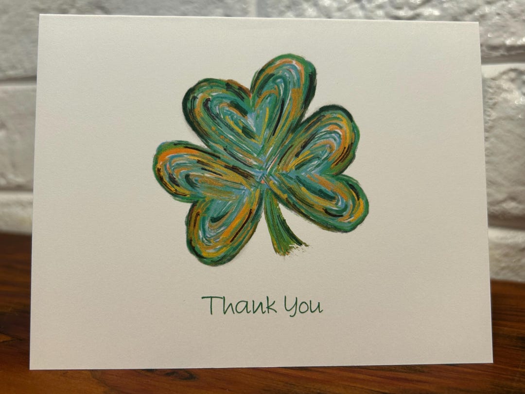 Blank Thank You Card With Envelope - Shamrock - (A2) 4.25" X 5.5 ...