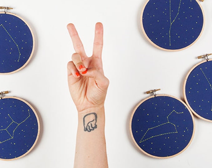 Any Two Zodiac Embroidery Kit - Diy Constellation Embroidery Kit - Etsy