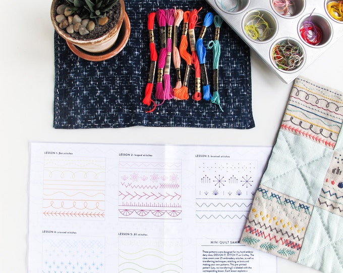 Embroidery Sampler Pre-printed Fabric Pattern Make a Mini Quilt - Etsy