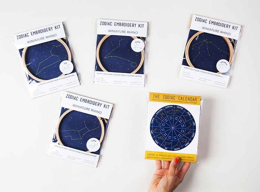 Aquarius Zodiac Embroidery Kit - DIY Constellation Embroidery Kit ...