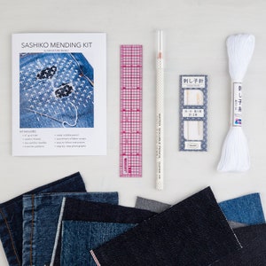 Sashiko Mending Kit - a DIY Guide to Decorative, Functional Patching by ...