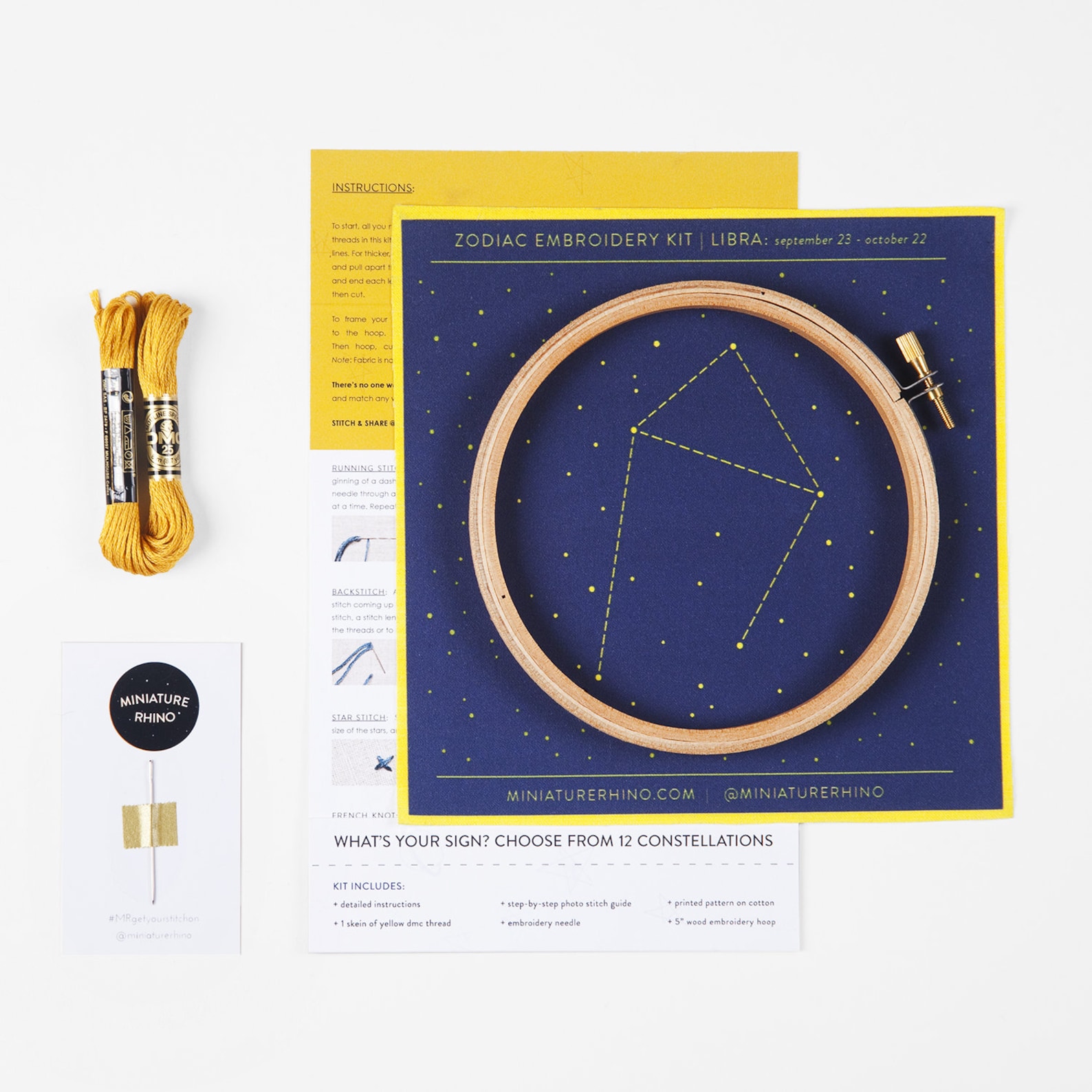 Libra Zodiac Embroidery Kit Diy Constellation Embroidery Kit - Etsy