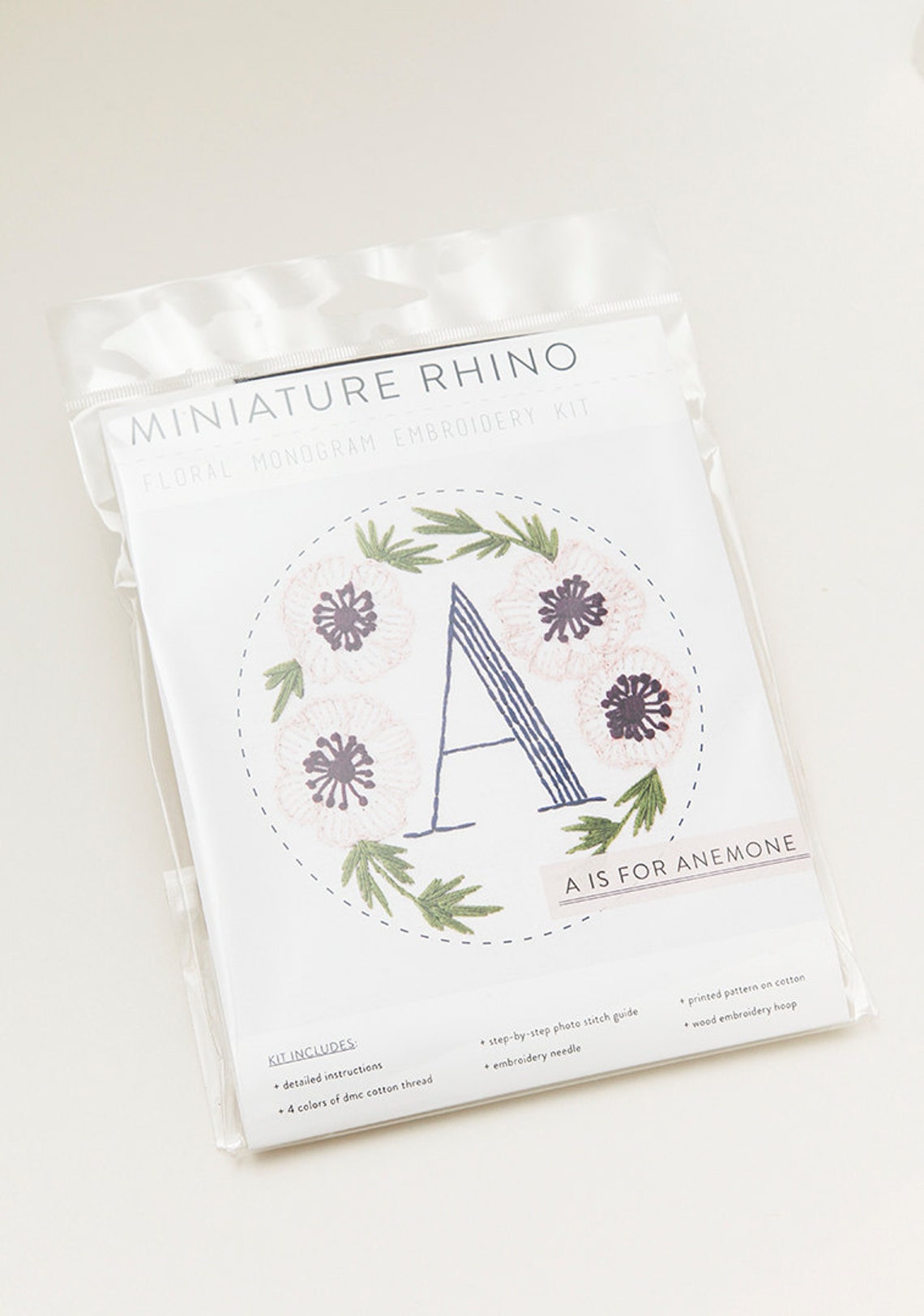 Floral Monogram Embroidery Kit Personalized Gift DIY - Etsy