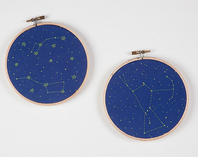Any Two Zodiac Embroidery Kit Diy Constellation Embroidery Kit - Etsy
