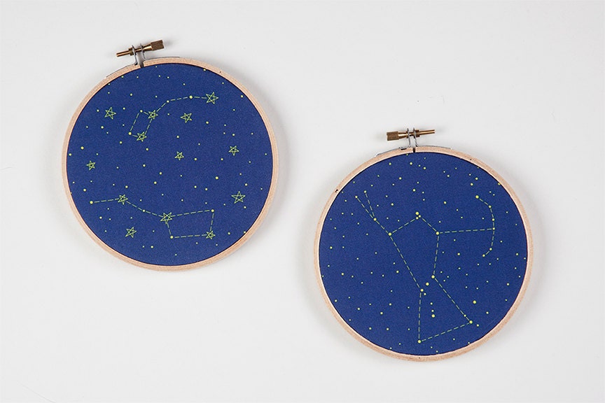Any Two Zodiac Embroidery Kit Diy Constellation Embroidery | Etsy