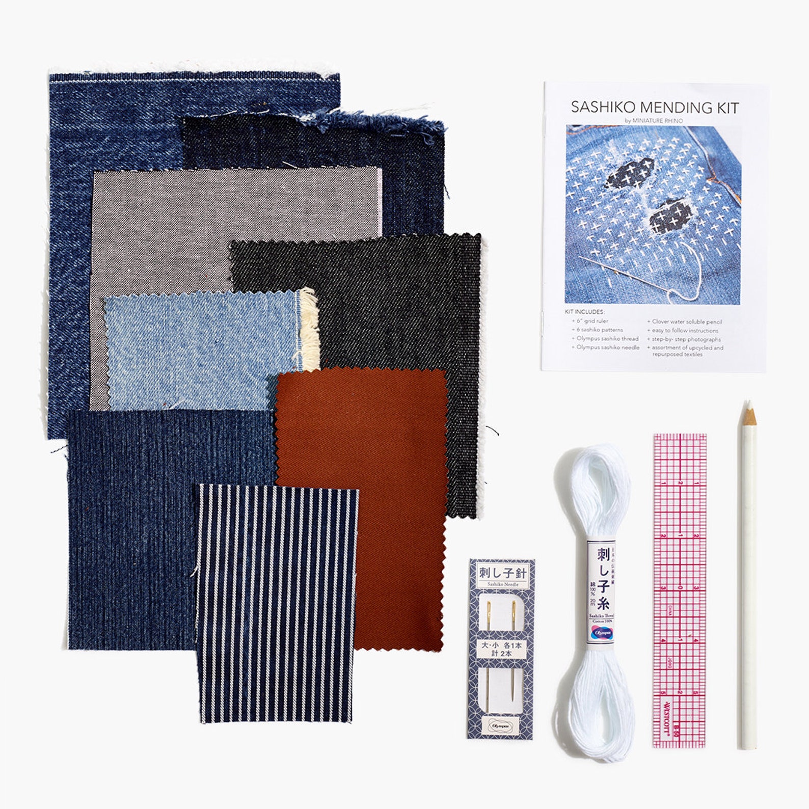 Sashiko Mending Kit - a DIY Guide to Decorative, Functional Patching by ...