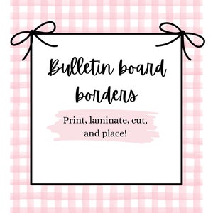 Gingham and Bows Theme Bulletin Board Borders Classroom Decor Back to ...