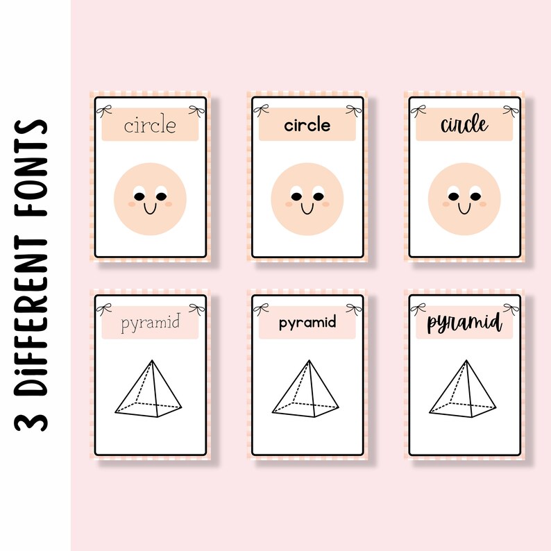 Classroom 2D and 3D Shapes Posters in Gingham and Bows Theme | Calm ...