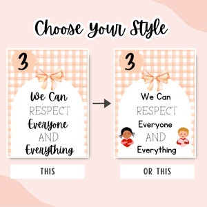 Classroom Rules Posters in Gingham and Bows Theme Classroom Decor Back ...