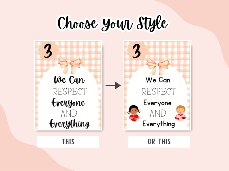 Classroom Rules Posters in Gingham and Bows Theme Classroom Decor ...