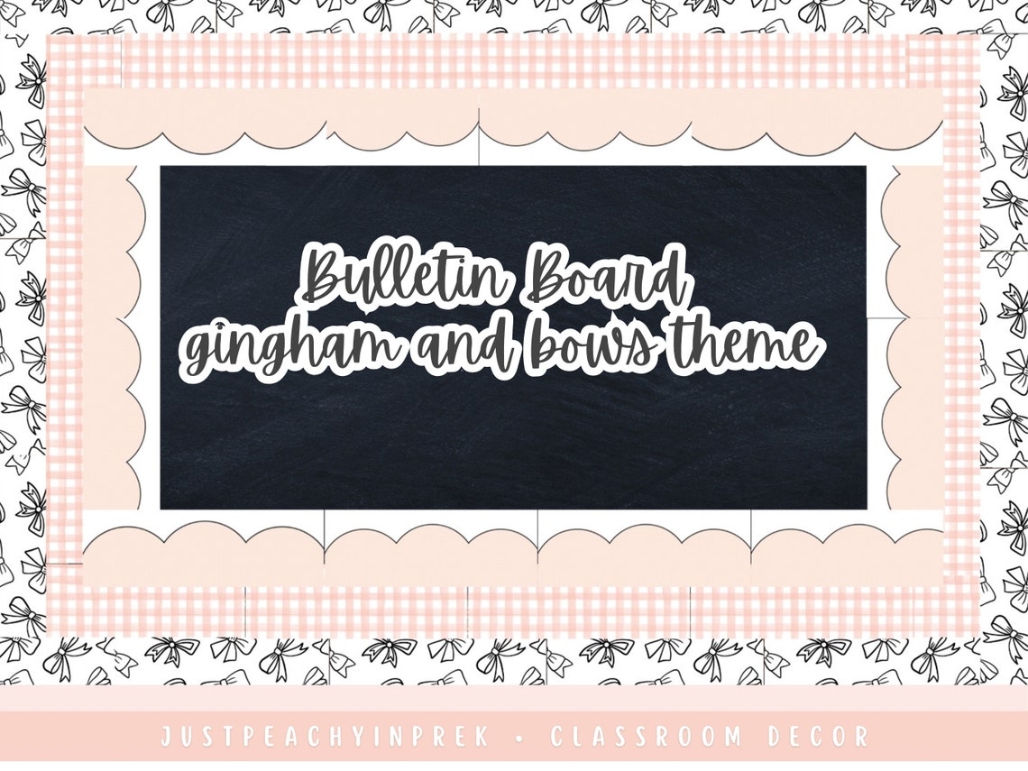 Gingham and Bows Theme Bulletin Board Borders Classroom Decor Back to ...