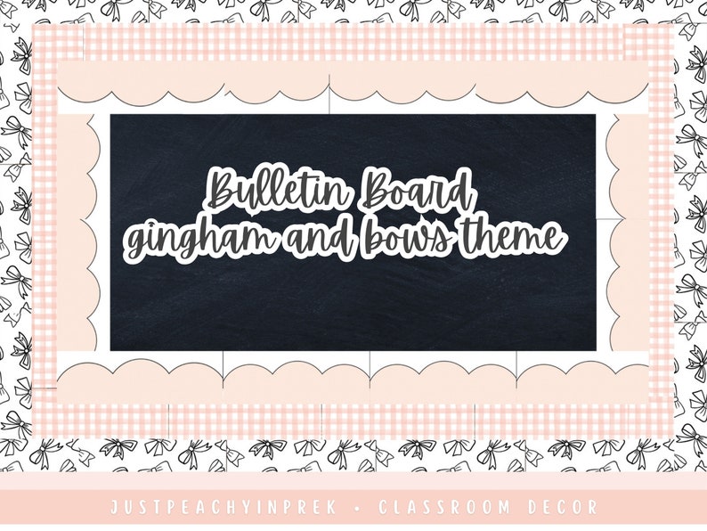 Gingham and Bows Theme Bulletin Board Borders Classroom Decor Back to ...