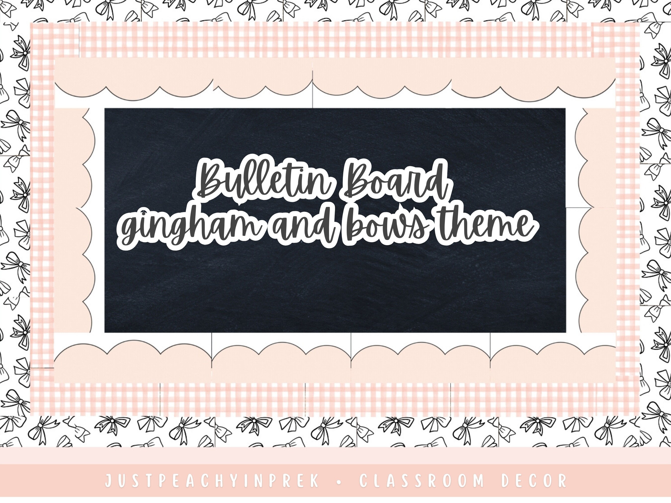 Gingham and Bows Theme Bulletin Board Borders Classroom Decor Back to ...